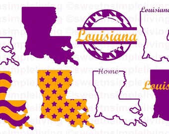 Louisiana SVG Bundle Louisiana Outline With Text State of - Etsy