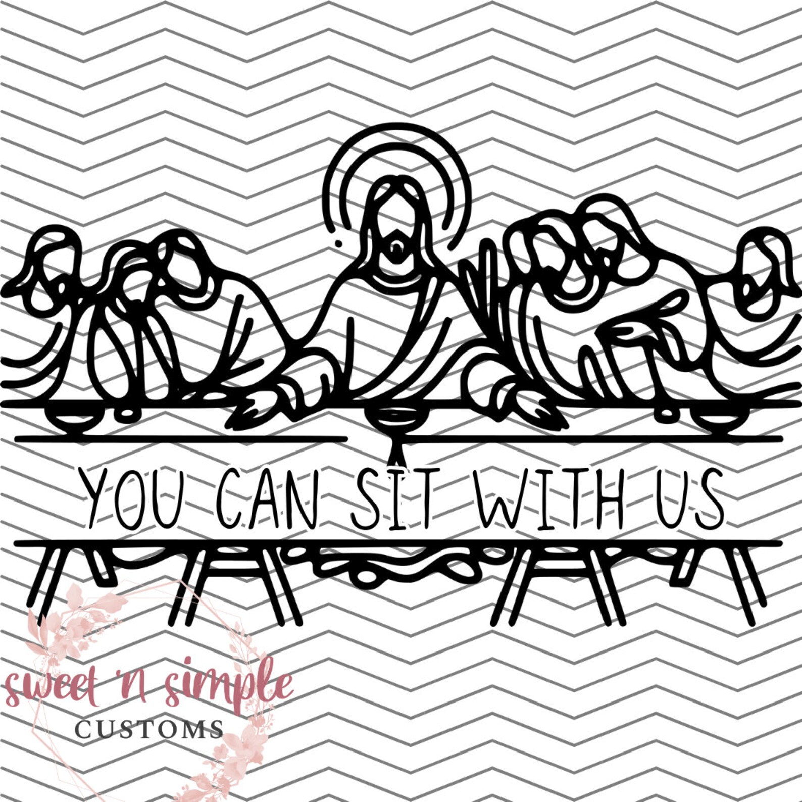 Unique Last Supper Sublimation Design - You Can Sit With Us PNG for ...