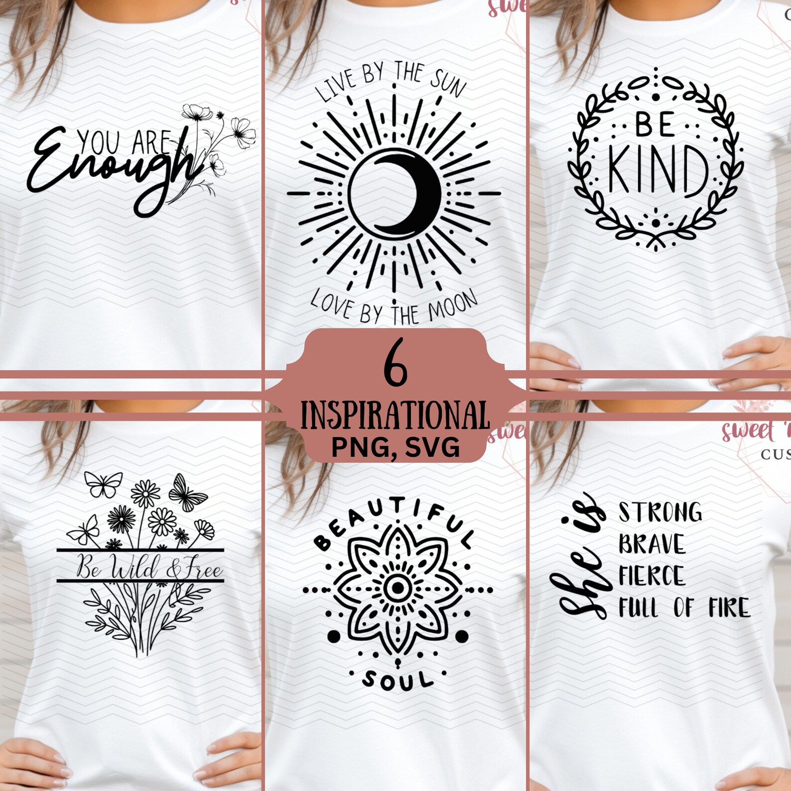 Boho Style SVG PNG Sublimation DTF Bundle - Inspirational Tshirt ...