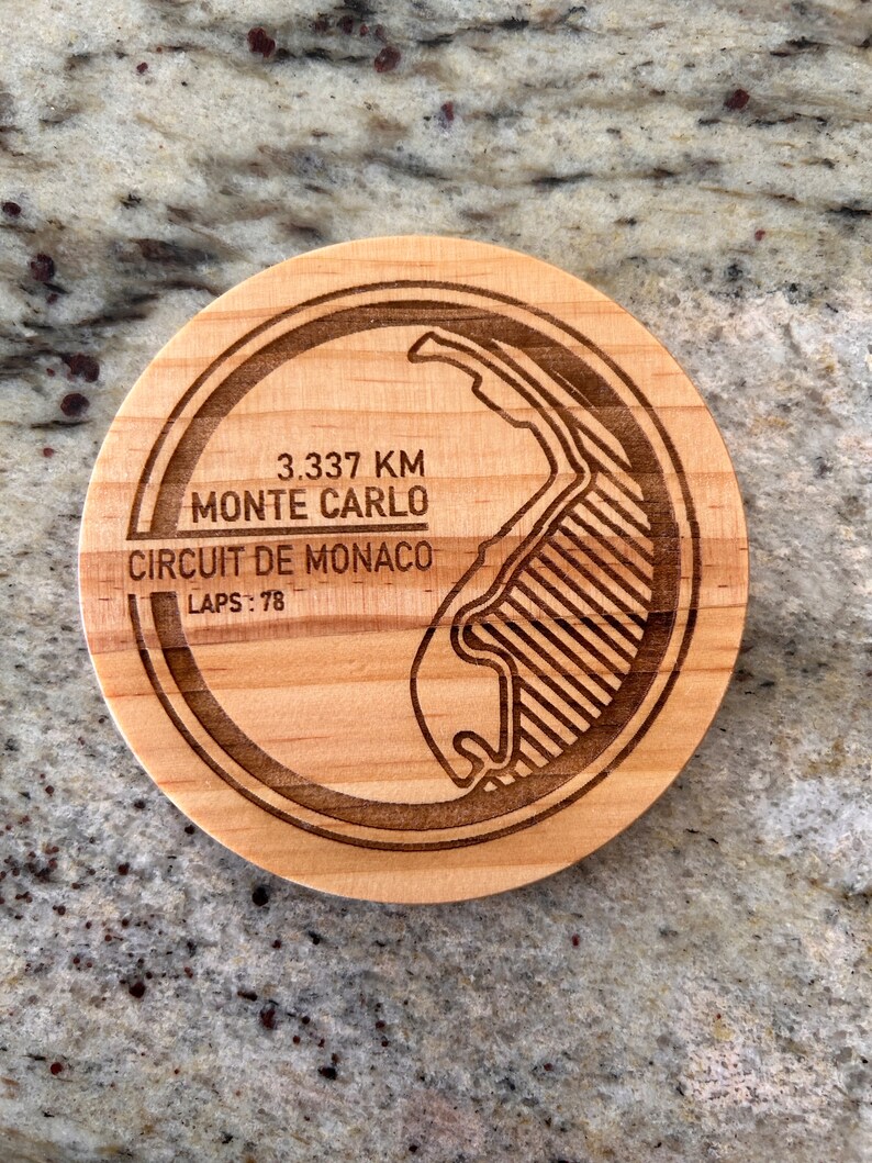 F1 Inspired Coasters | 2024 Cricuits | Wooden 4" Coasters - Etsy