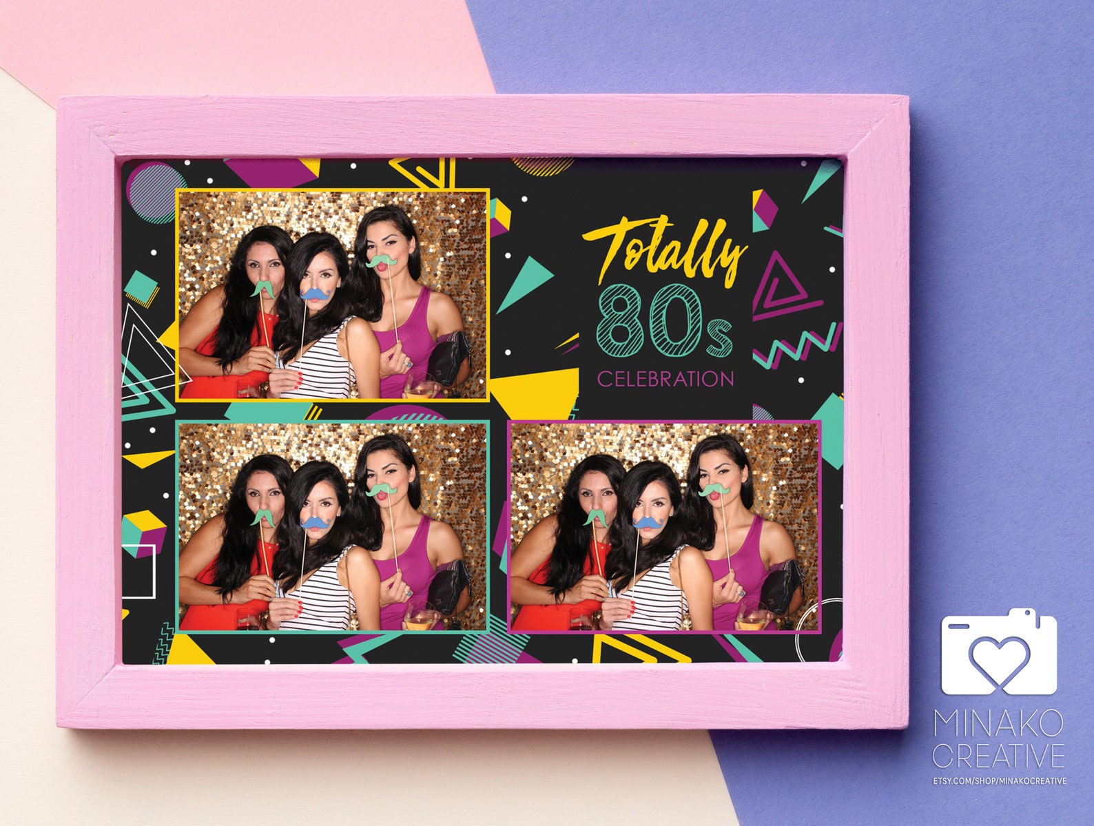 Custom Made 80s Birthday Party Theme Photobooth Photo Booth Template - Etsy