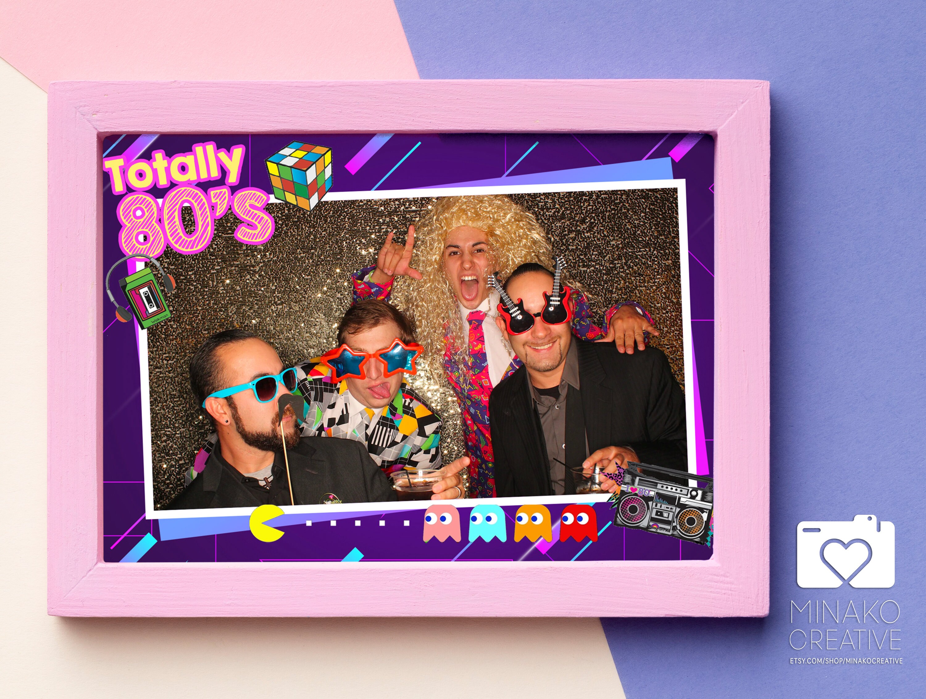 Custom Made 80s Birthday Party Theme Photobooth Photo Booth Template - Etsy