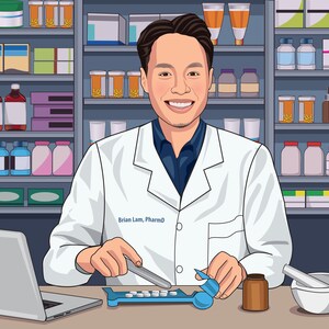 Custom Pharmacist Caricature Portrait, Unique Retirement Gift - Etsy