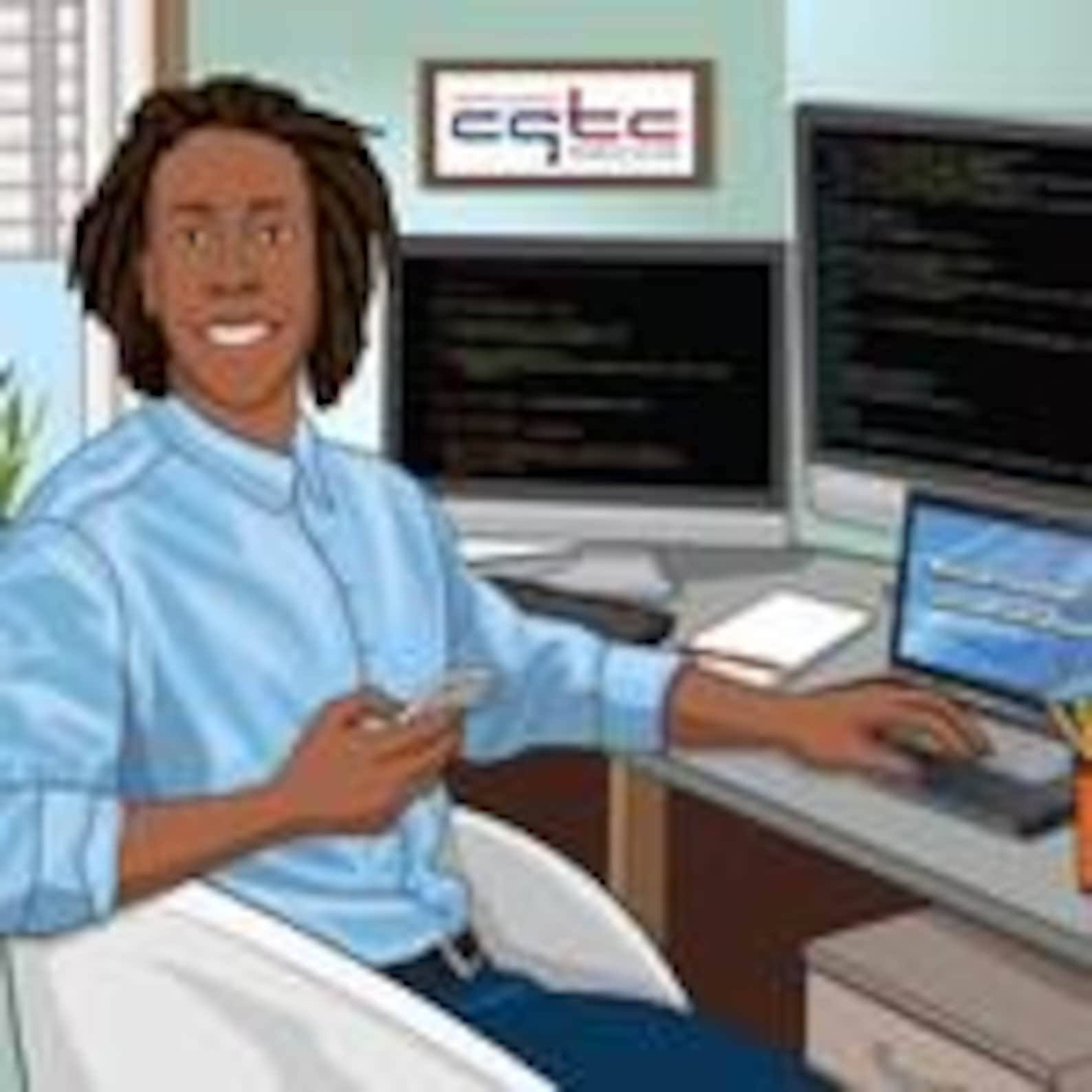 Custom Computer Science Caricature Gift, Programmer Cartoon (digital ...