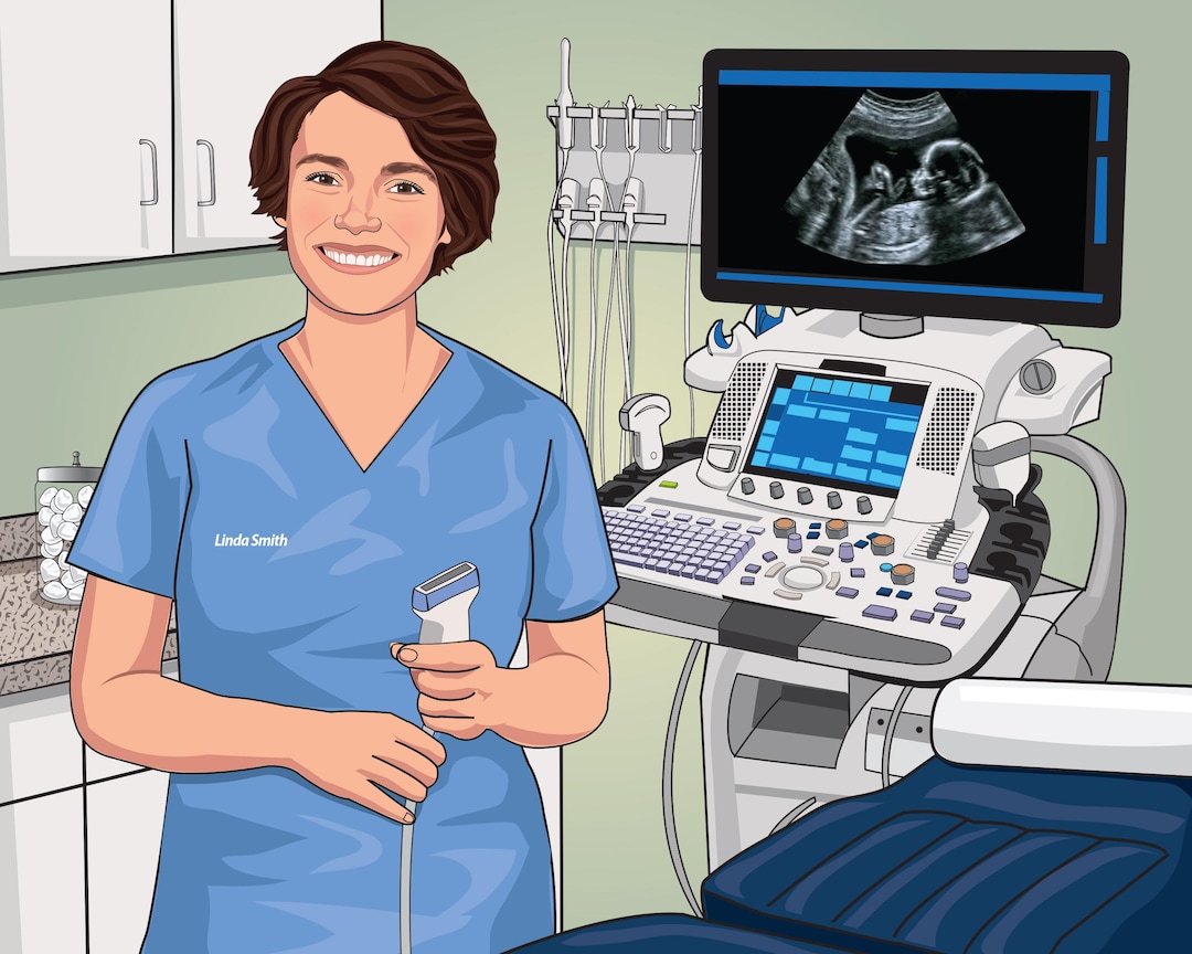 Custom Sonographer Gift, Ultrasound Tech Gift, Sonographer Caricature ...
