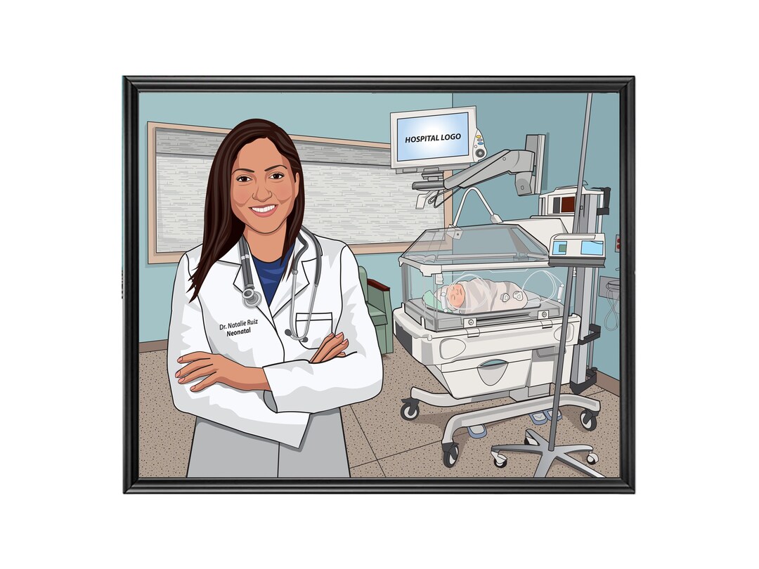 Custom Neonatal Doctor Gift, NICU Doctor Caricature, Neonatologist ...