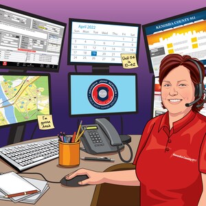 Custom 911 Dispatcher Caricature Gift, Emergency Dispatcher Retirement ...