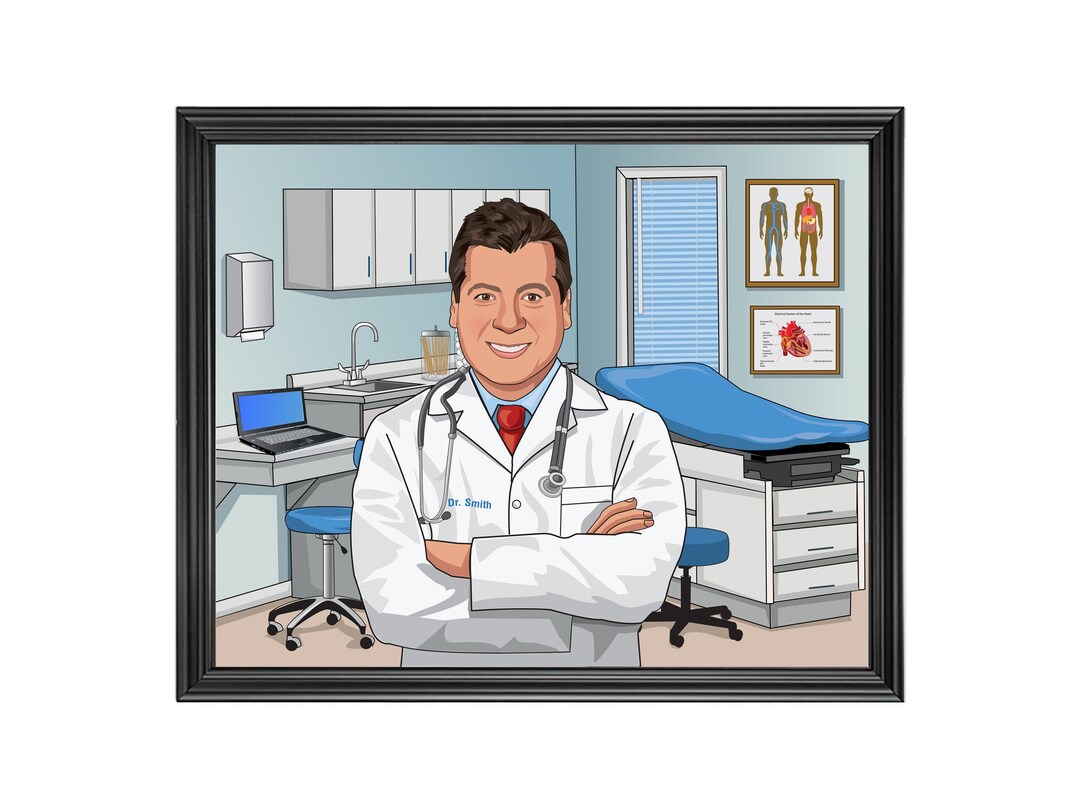Custom Doctor Gift, Family Doctor Gift, Custom Doctor Portrait, Doctor ...
