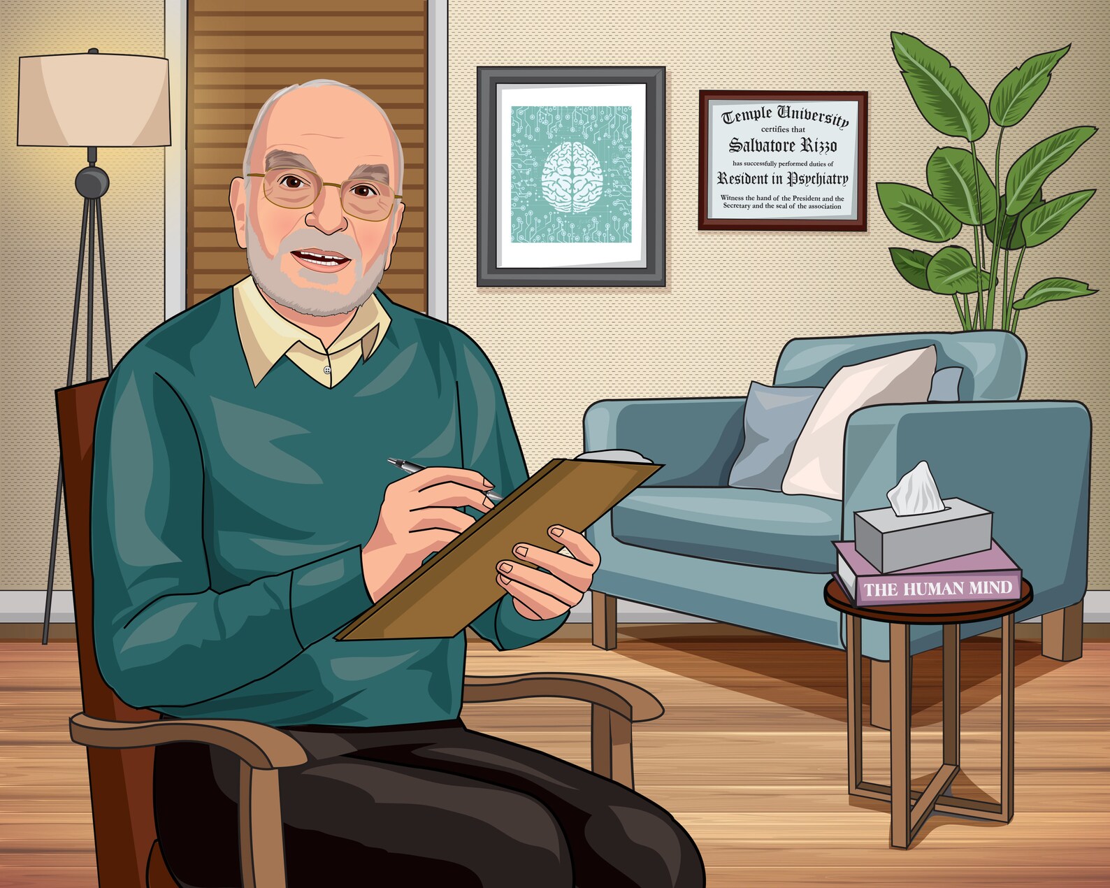 Custom Psychiatrist Caricature Gift, Therapist Cartoon (digital File ...