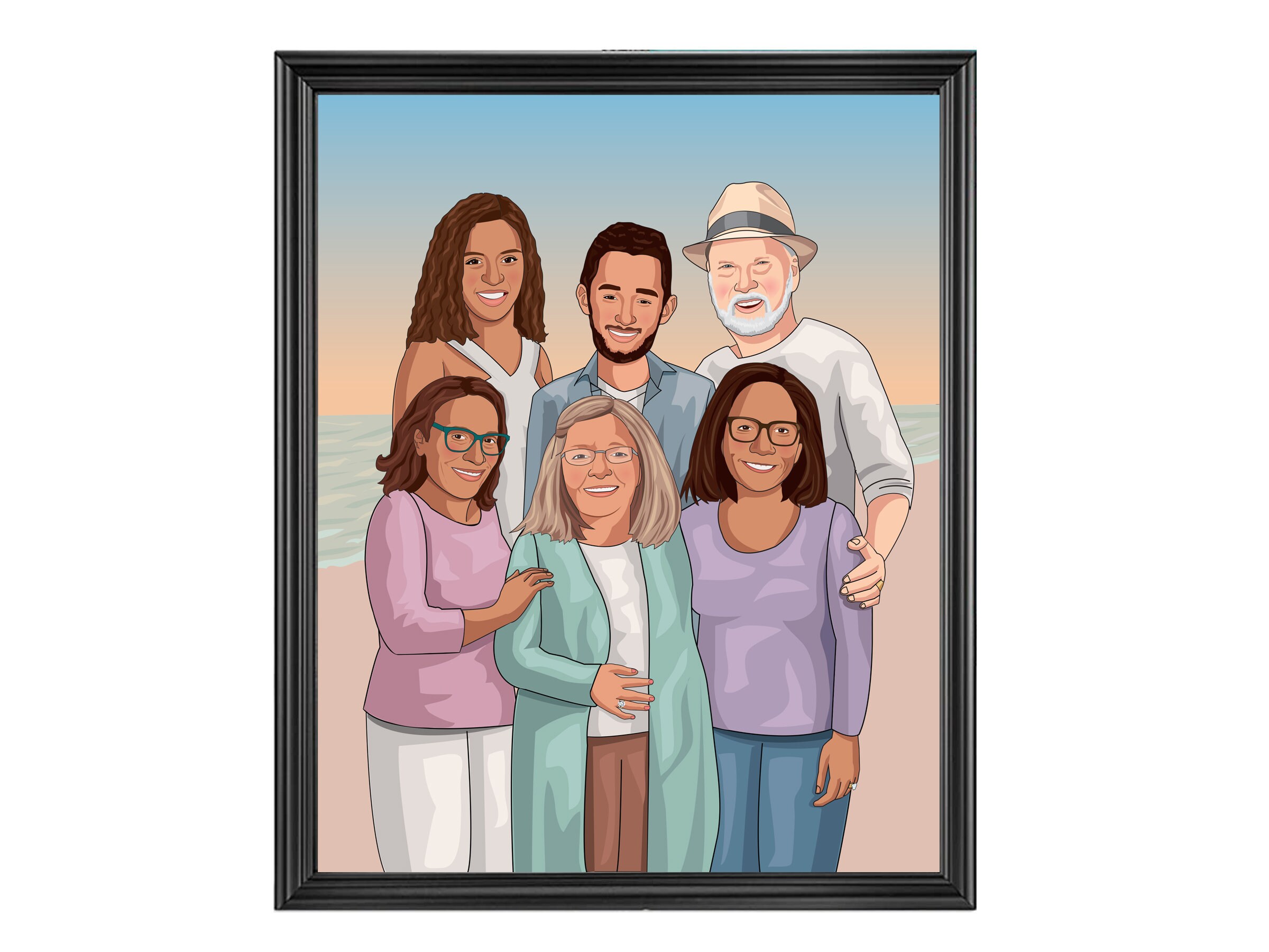 Custom Family Portrait Digital Family Portrait Caricature - Etsy