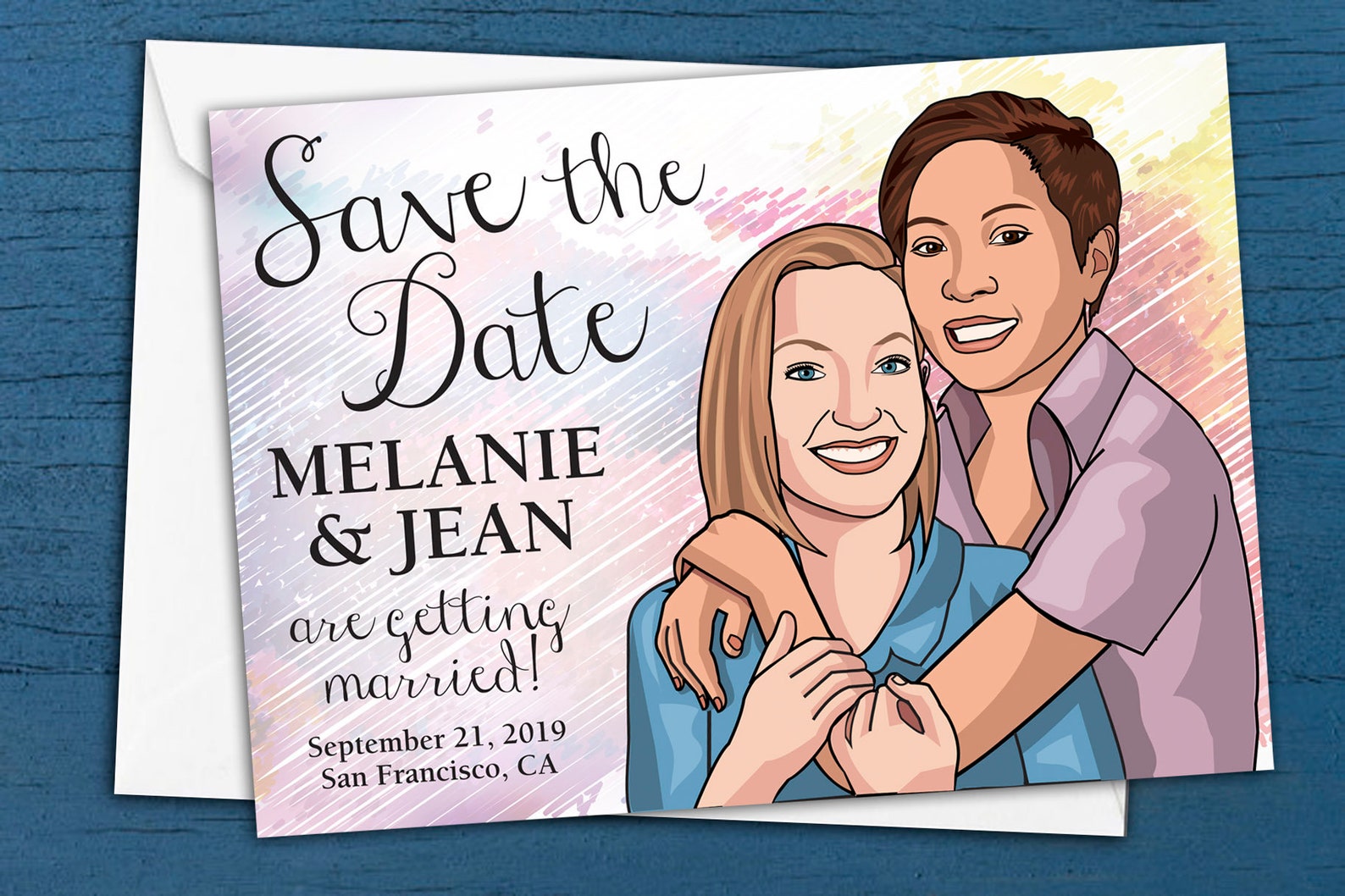 Same Sex Save the Date Gay Couple Wedding Reminder LGBT | Etsy