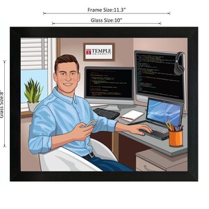 Custom Computer Science Gift, Computer Programmer Gift, Computer Engineer Caricature, Programmer ...