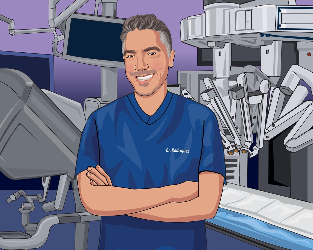Custom Surgeon Caricature: Robotic Surgeon Gift - Etsy