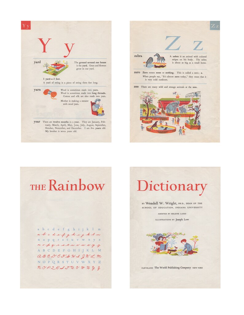 Children's Dictionary Cards, Journaling Cards, Card Making ...