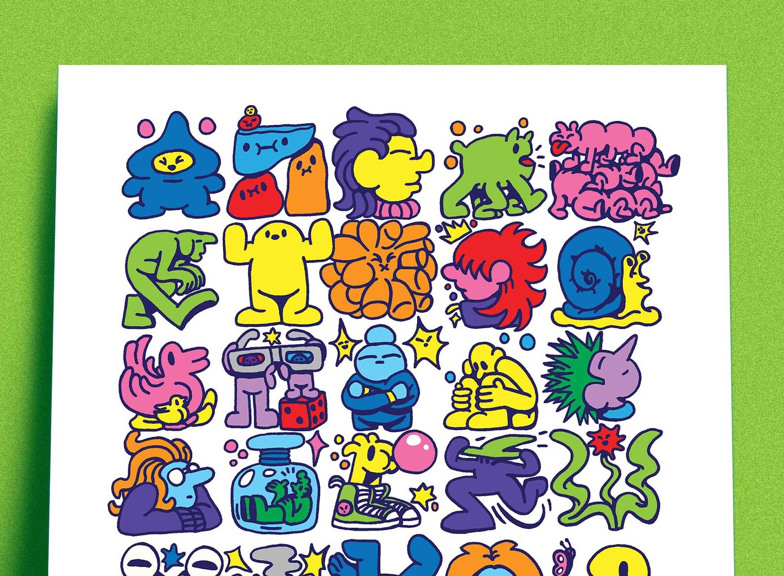 Character Grid Print - Etsy