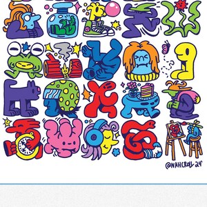 Character Grid Print - Etsy