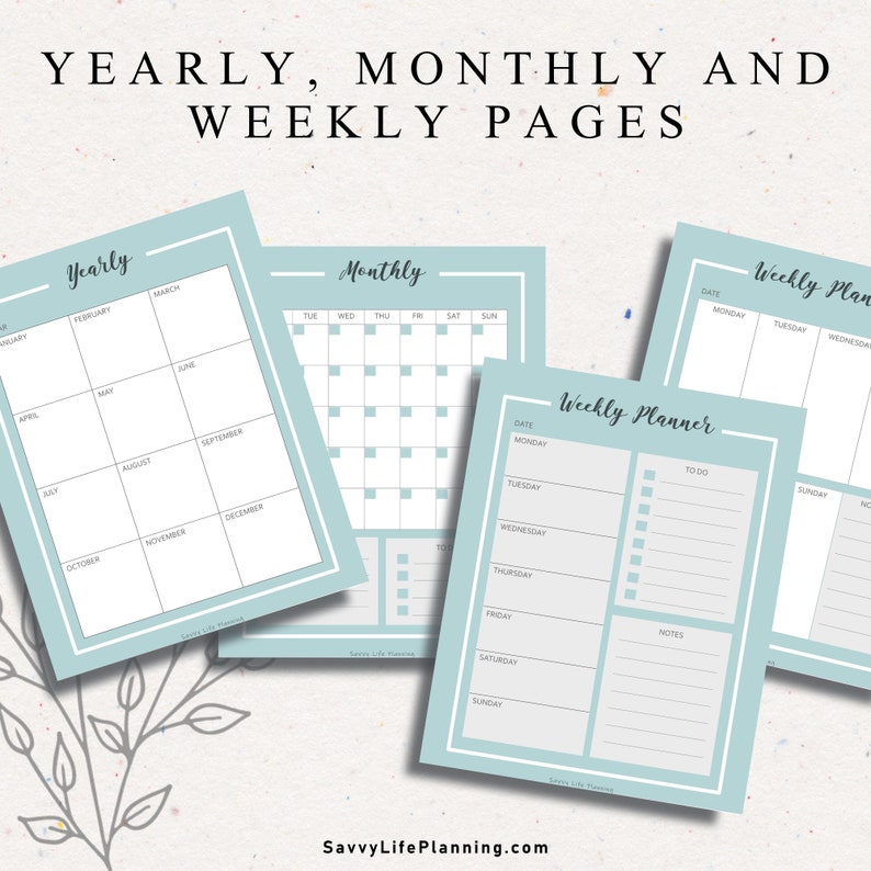 Printable Life Planner Undated Monthly Weekly and Daily | Etsy