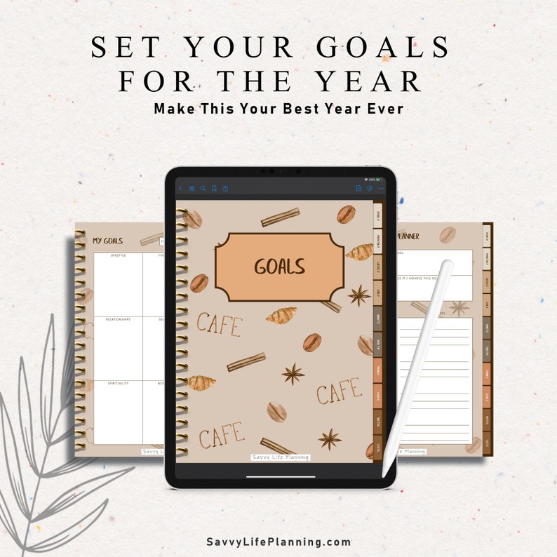 Digital Life Planner With Hyperlinked Tabs for Ipad, Undated, Monthly ...