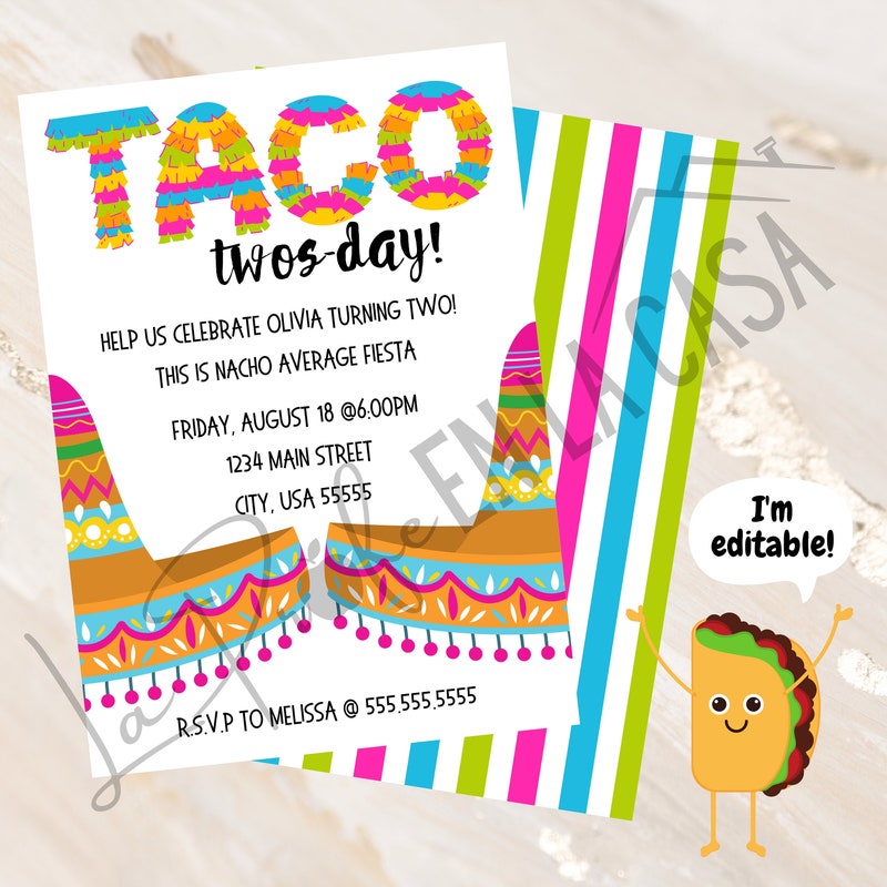 Taco Twosday Invite - Etsy