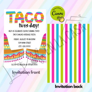 Taco Twosday Birthday | Fiesta Birthday Invitation | Nacho Average ...