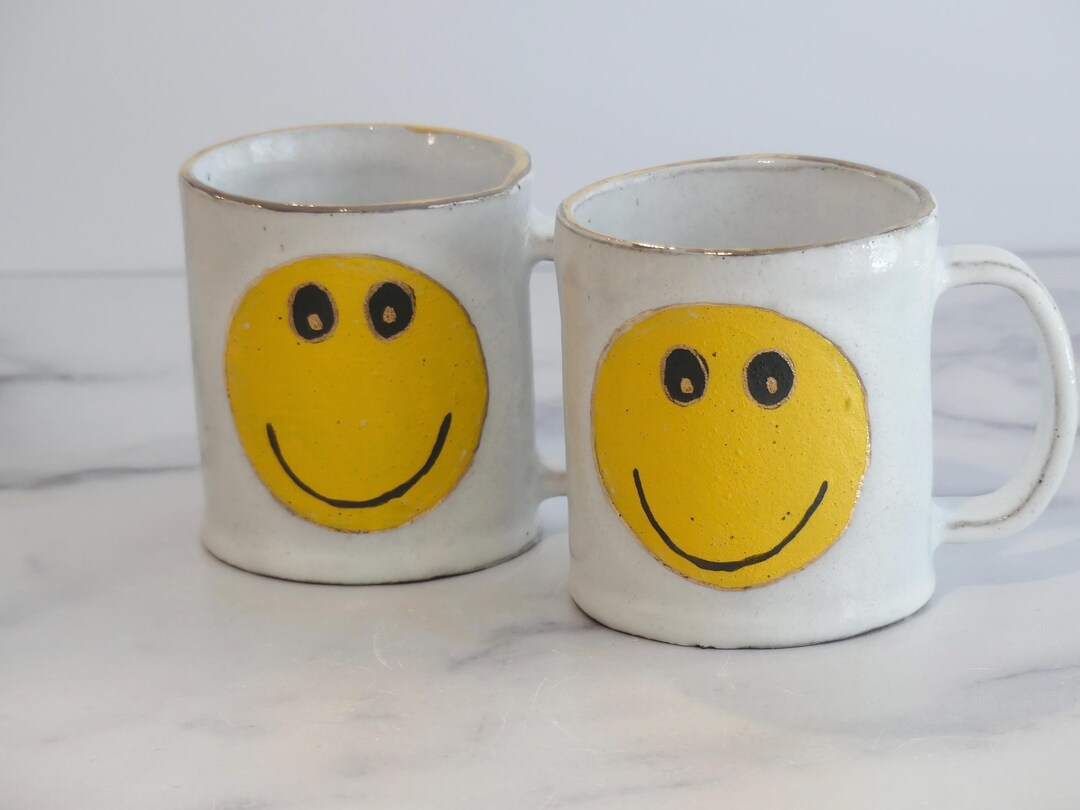 Handmade Sunshine Smile Mug: 12oz Pottery With 24k Gold Luster - Etsy