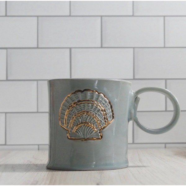 Blue and Gold Mug - Etsy