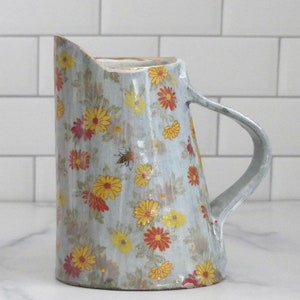 Hand Built Ceramic Pitcher & Bowl ,vintage Look, Housewarming Gift. - Etsy