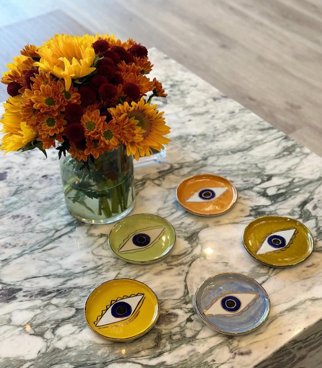 Hand-painted Evil Eye Plate: 24k Gold Luster Porcelain Dish (5 Inch) - Etsy