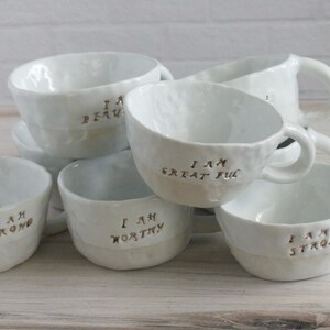 Personalized Hand Built Pinch Love Mugs,8oz With 24k Gold Luster ...