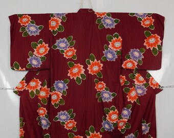 Japanese Yukata Cotton Blue Indigo Summer Kimono Geometric Pattern Gift ...