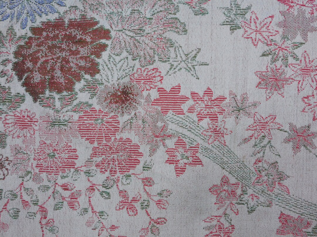 Japanese Haori Hippari Dochugi Abstract Woven Floral Flower Pattern ...