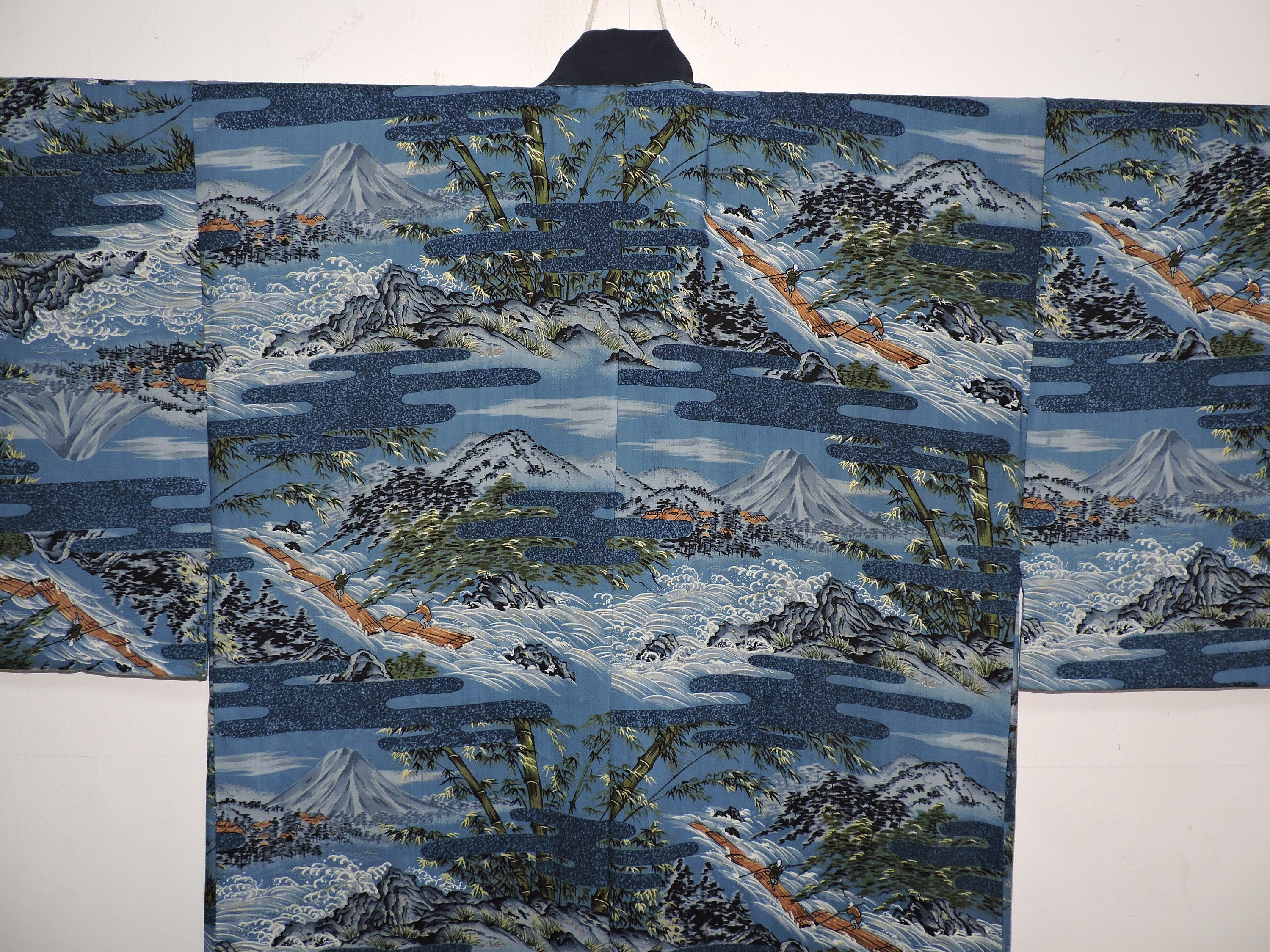 Japanese Mens Juban Inner Kimono Pattern of Landscape Bridge - Etsy