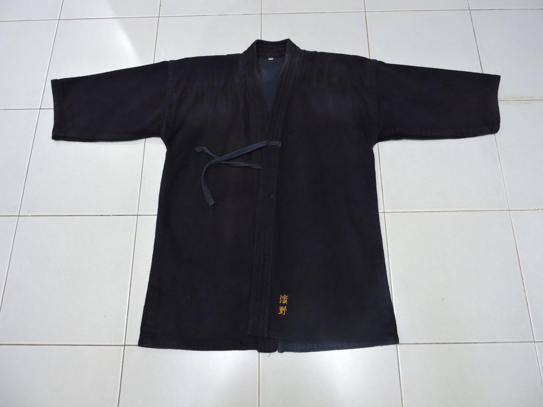 Vintage Japanese Indigo Cotton Thicker Sashiko Boro Kendo Gi Aikido ...