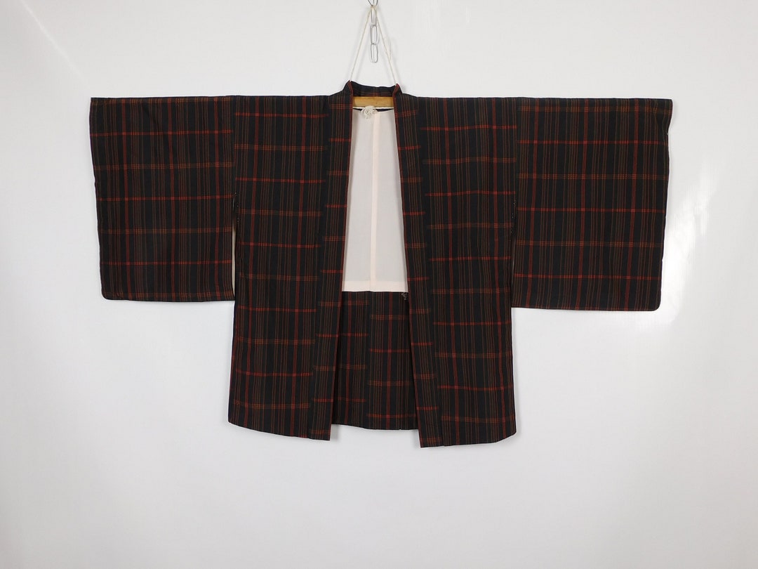 Japanese Haori Abstract Striped Pattern Folkwear Kimono Outer Jacket ...