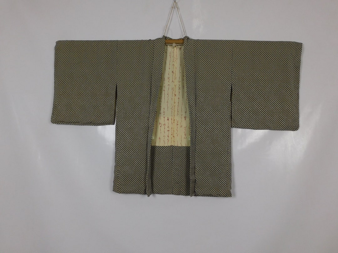Vintage Japanese Haori Hippari Abstract Pattern Folkwear Short Kimono ...