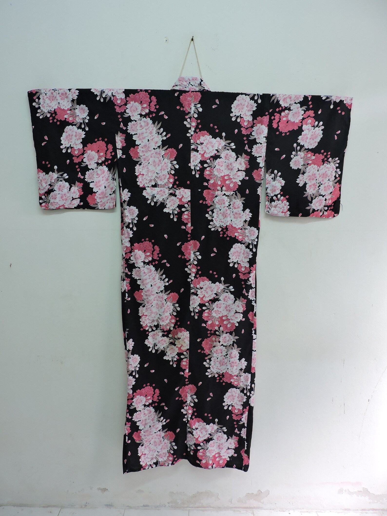 Japanese Yukata Black Cotton Summer Kimono Abstract Geometric - Etsy
