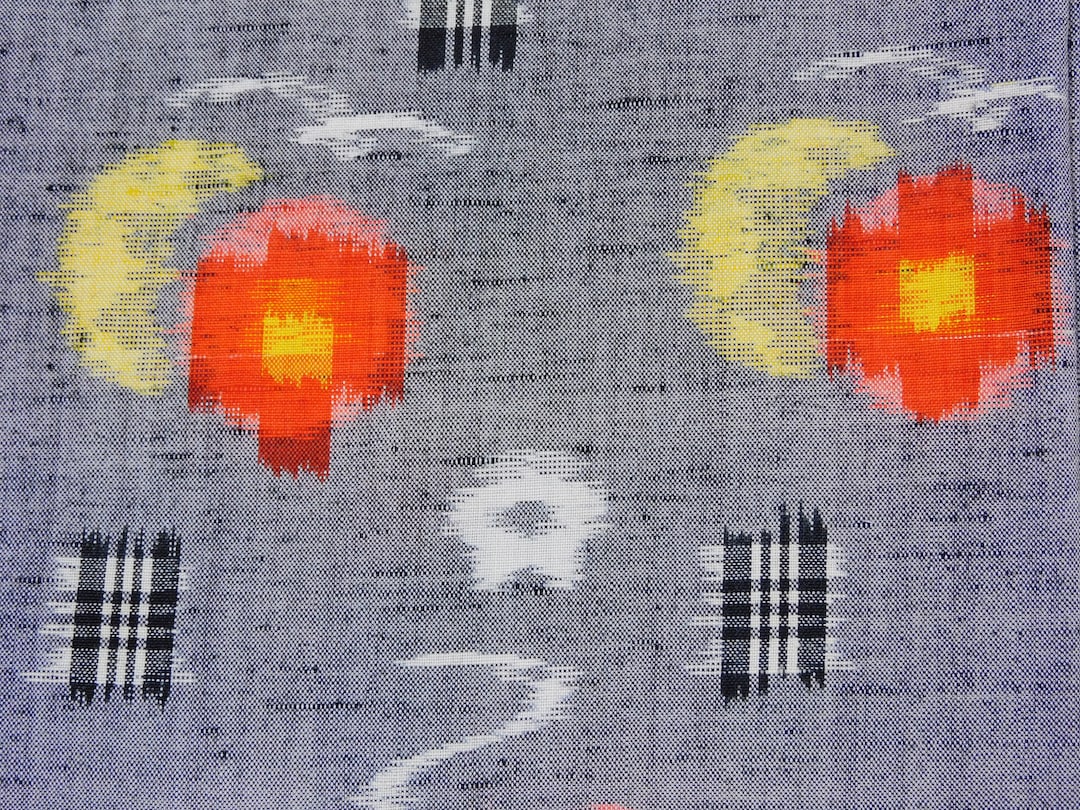 Japanese Haori Hippari Dochugi Abstract Pattern Folkwear Kimono Outer ...