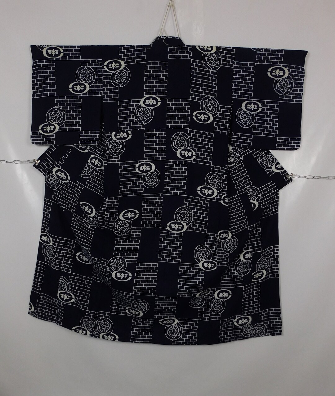 Japanese Yukata Cotton Blue Indigo Summer Kimono Pattern of Floral ...