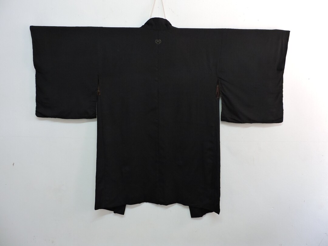 Japanese Kimono Jacket Black Haori One Crest Gift for Her - Etsy