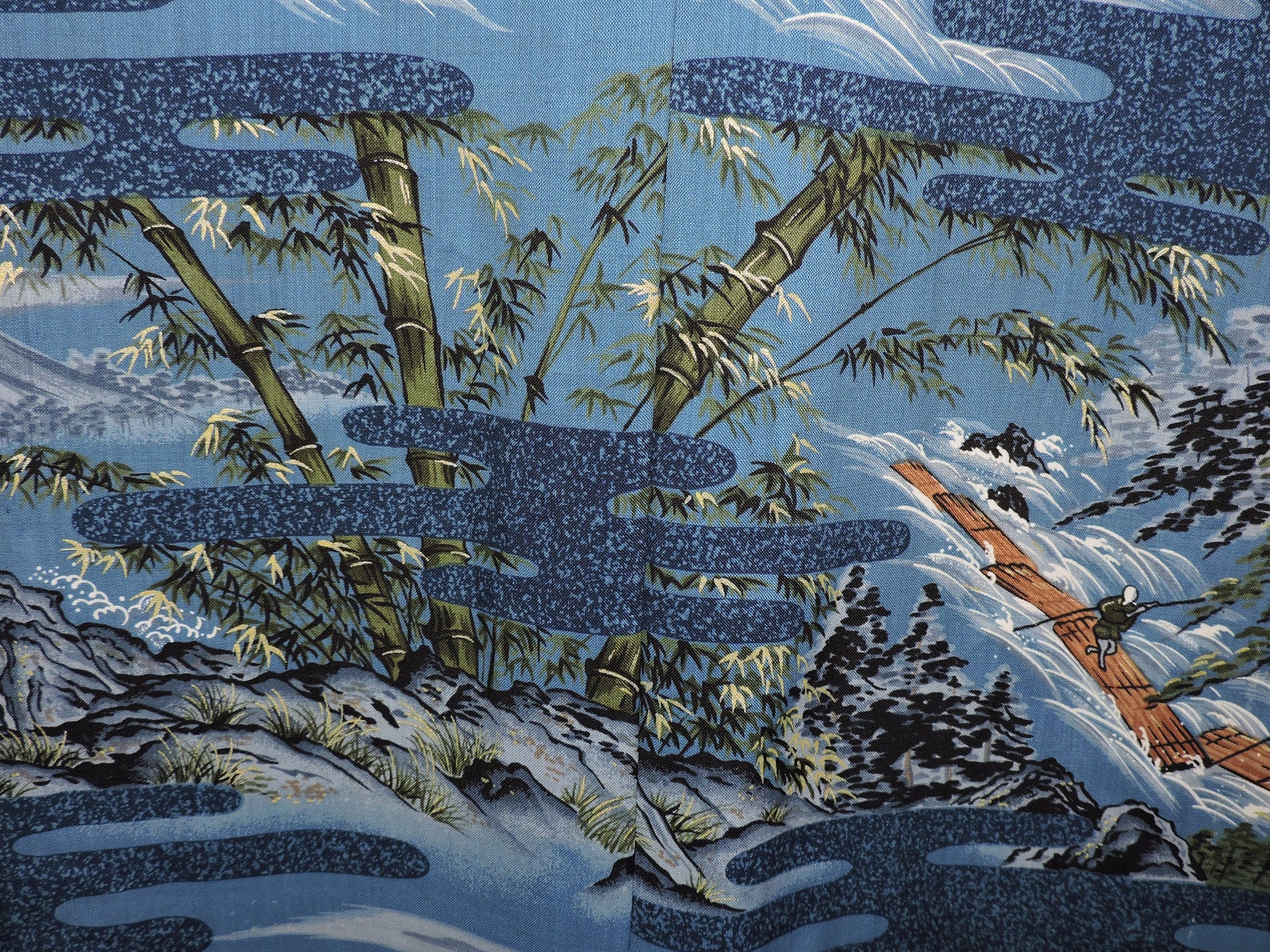 Japanese Mens Juban Inner Kimono Pattern of Landscape Bridge - Etsy