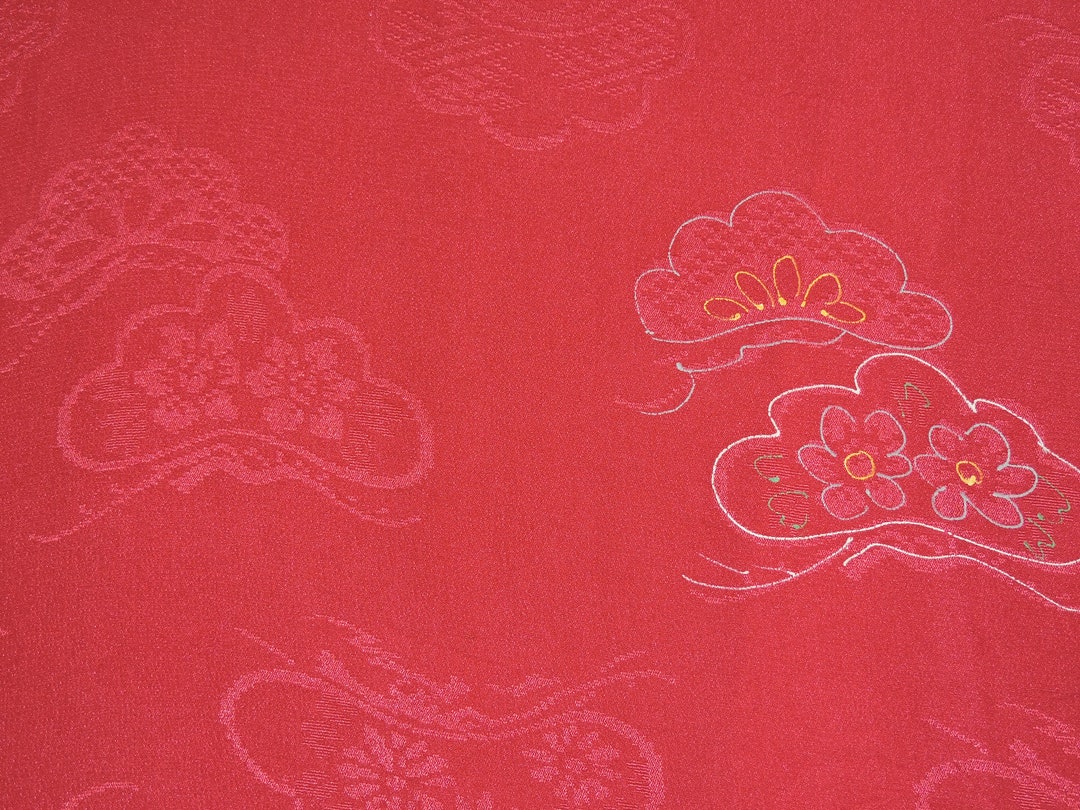 Japanese Michiyuki Silk Haori Hippari Dochugi Floral Flower Abstract ...