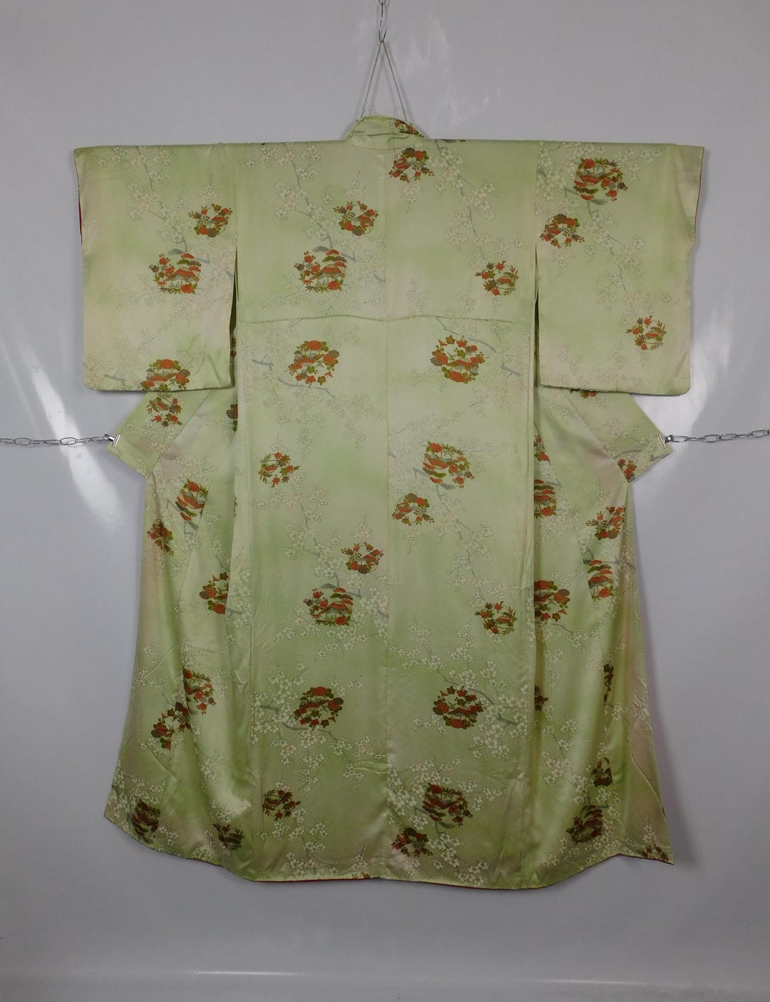 For Sell Japanese Komon Kimono Robes Crisp Fabric Artisan Pale Green ...