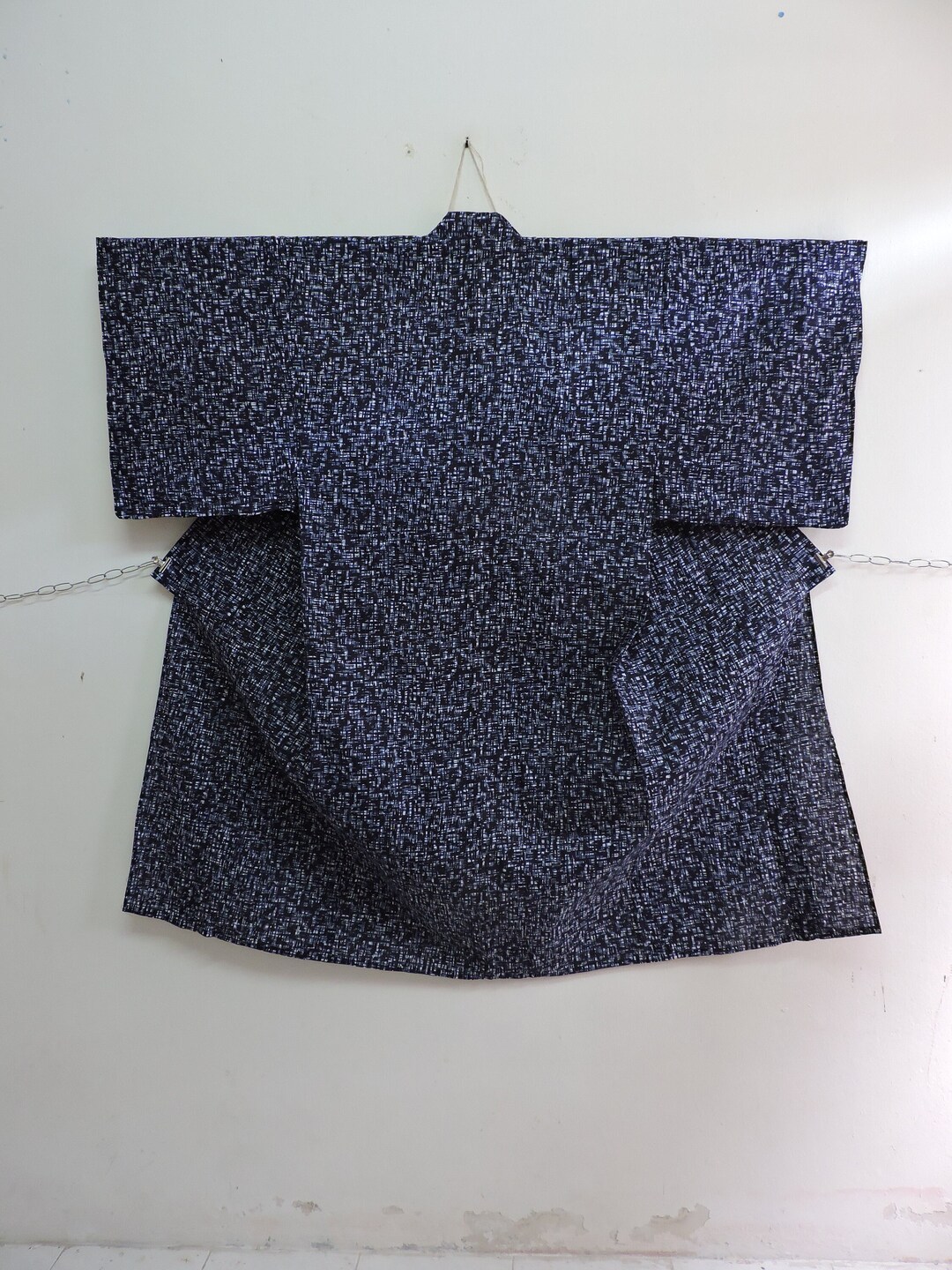 Japanese Mens Yukata Cotton Blue Indigo Summer Kimono Abstract ...