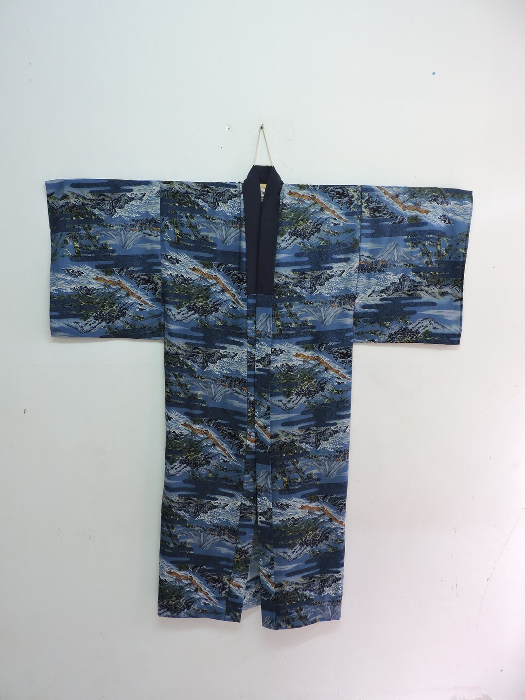 Japanese Mens Juban Inner Kimono Pattern of Landscape Bridge - Etsy