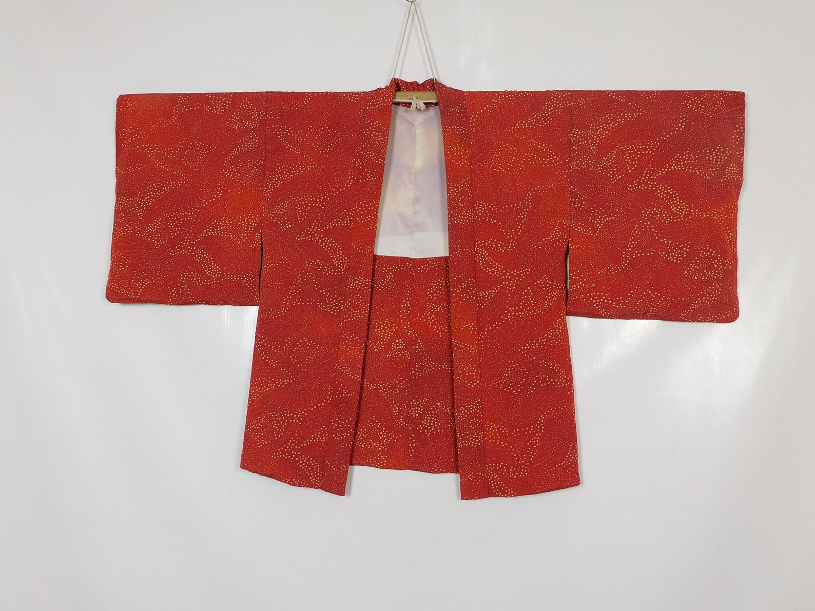 Japanese Haori Hippari Abstract Pattern Folkwear Short Kimono Outer ...