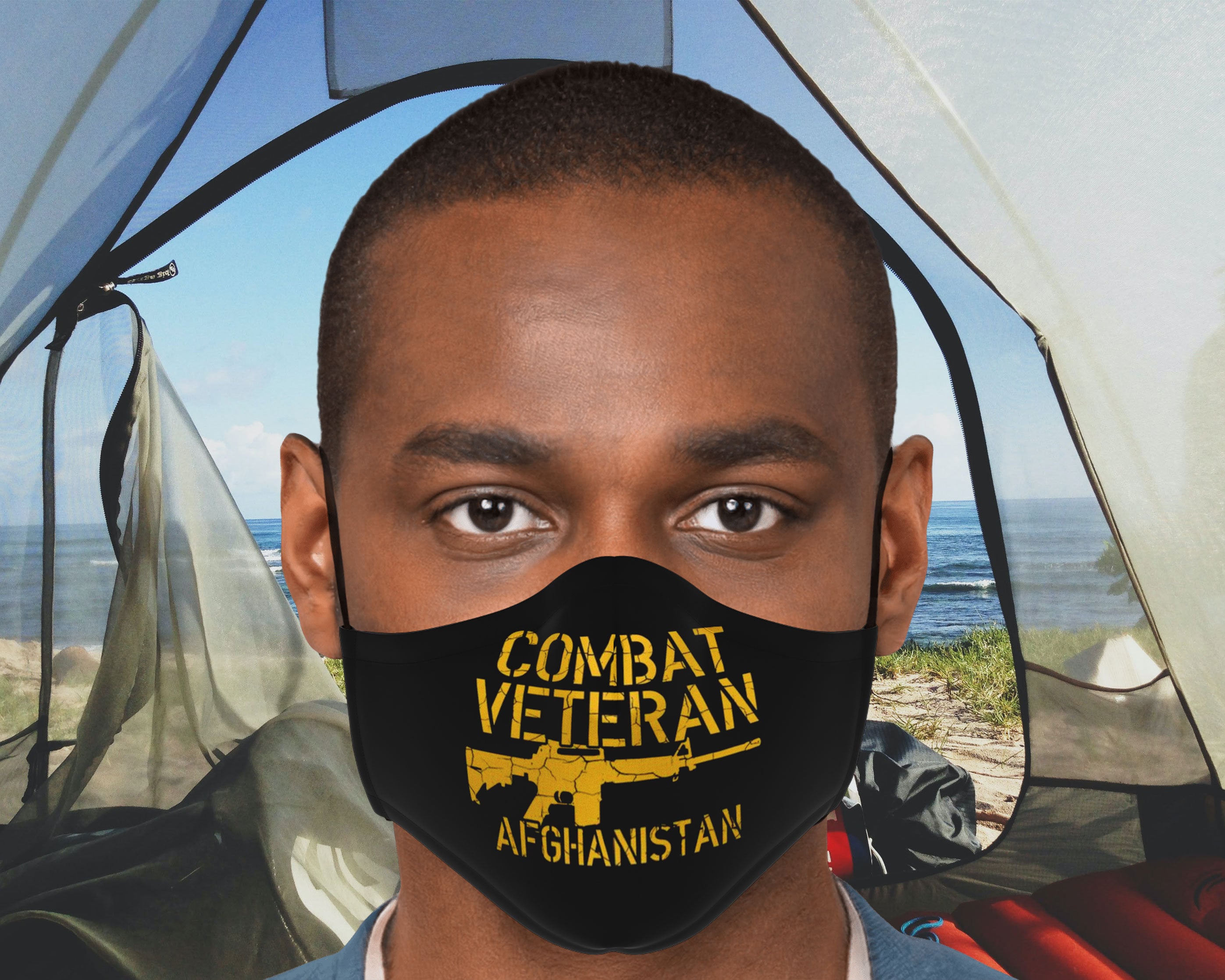 Combat Veteran Afghanistan Fitted Fabric Face Mask Adjustable - Etsy