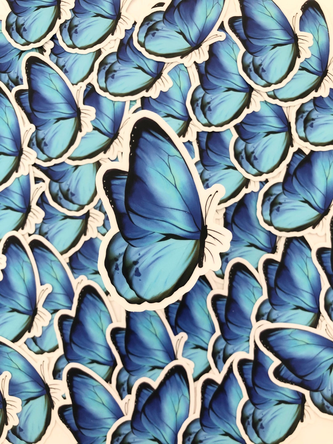 Butterfly Sticker, Blue Butterfly Sticker, Side Profile Butterfly ...