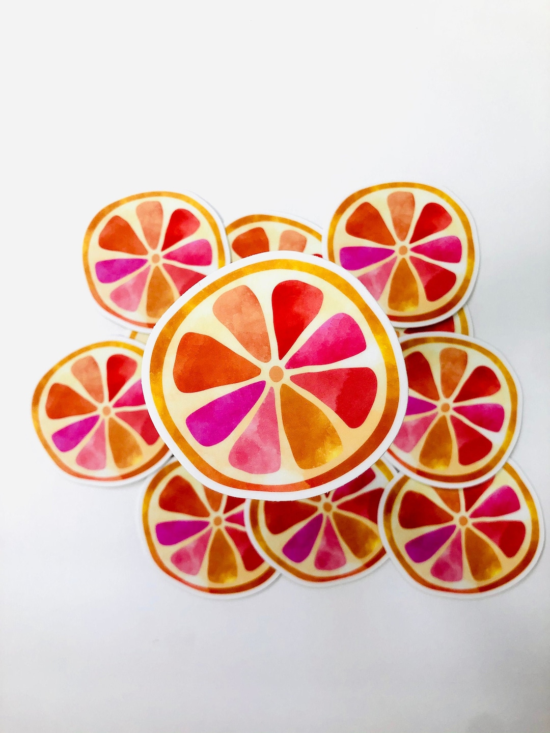 Grapefruit Sticker, Watercolor Sticker, Waterproof Sticker, Cute ...
