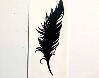 Feather car decal | Etsy