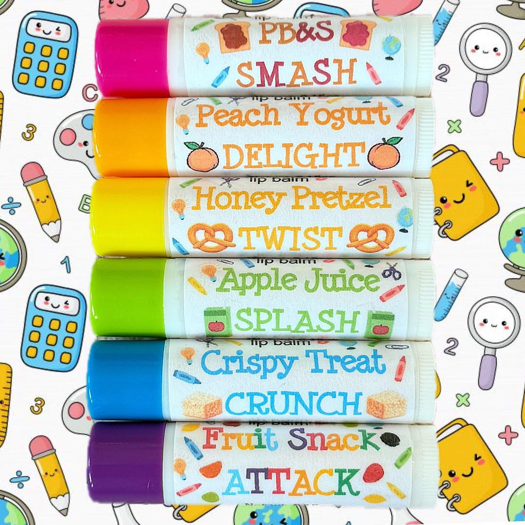 Back to School “what’s for Lunch” Lipsessed Lip Balm Set (6 Included ...